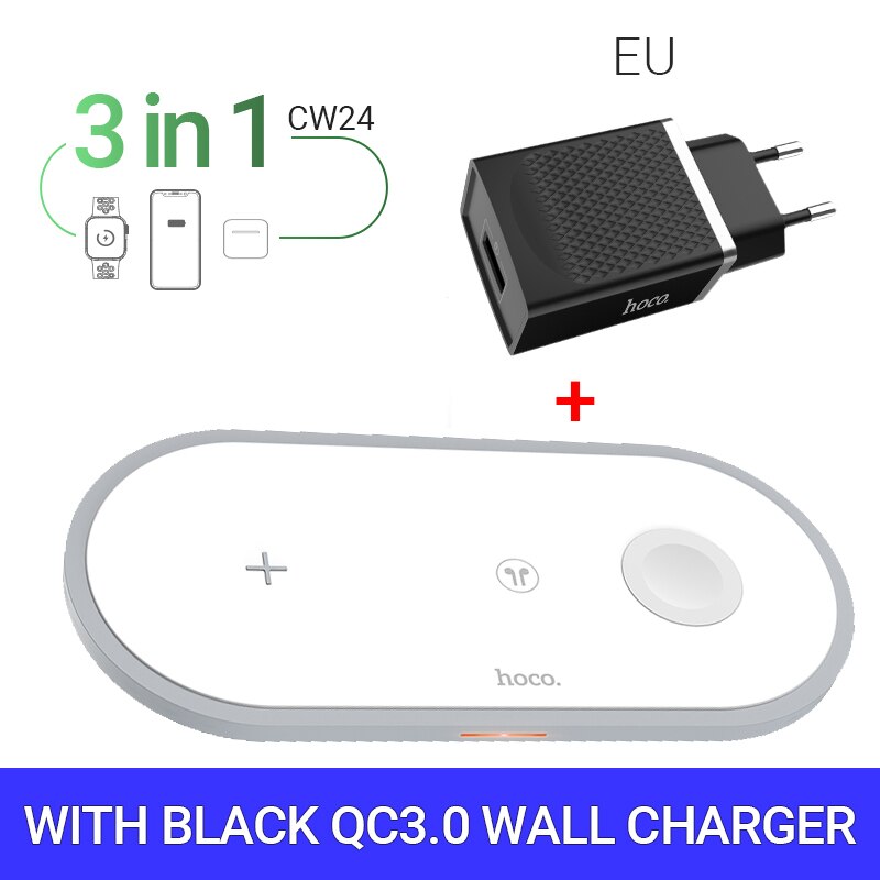 hoco 3 in 1 fast wireless charger 5W 7.5W 10W for ... – Grandado