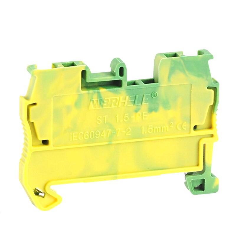 1Pcs Spring Ground Terminal Blocks ST1.5-PE Din Ra... – Grandado
