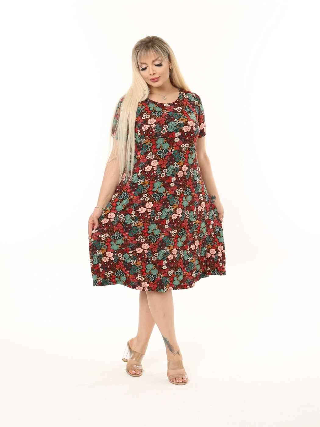 Plus Size Women Clothing 2022 Summer Casual Midi D... – Grandado