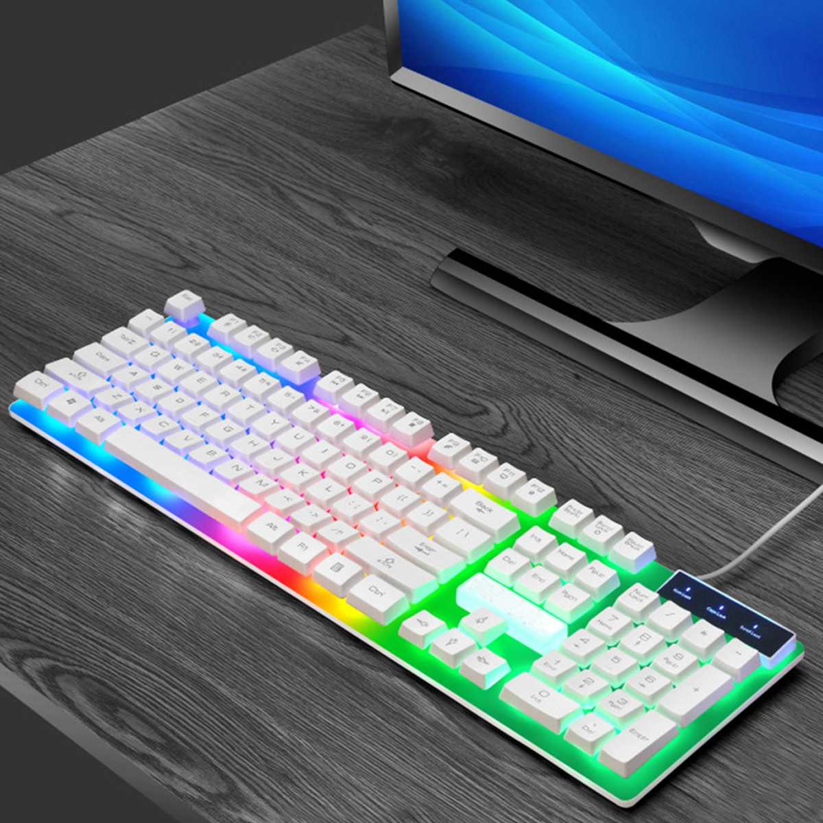 1000DPI USB Wired Rainbow Backlight Keyboard Mouse... – Grandado