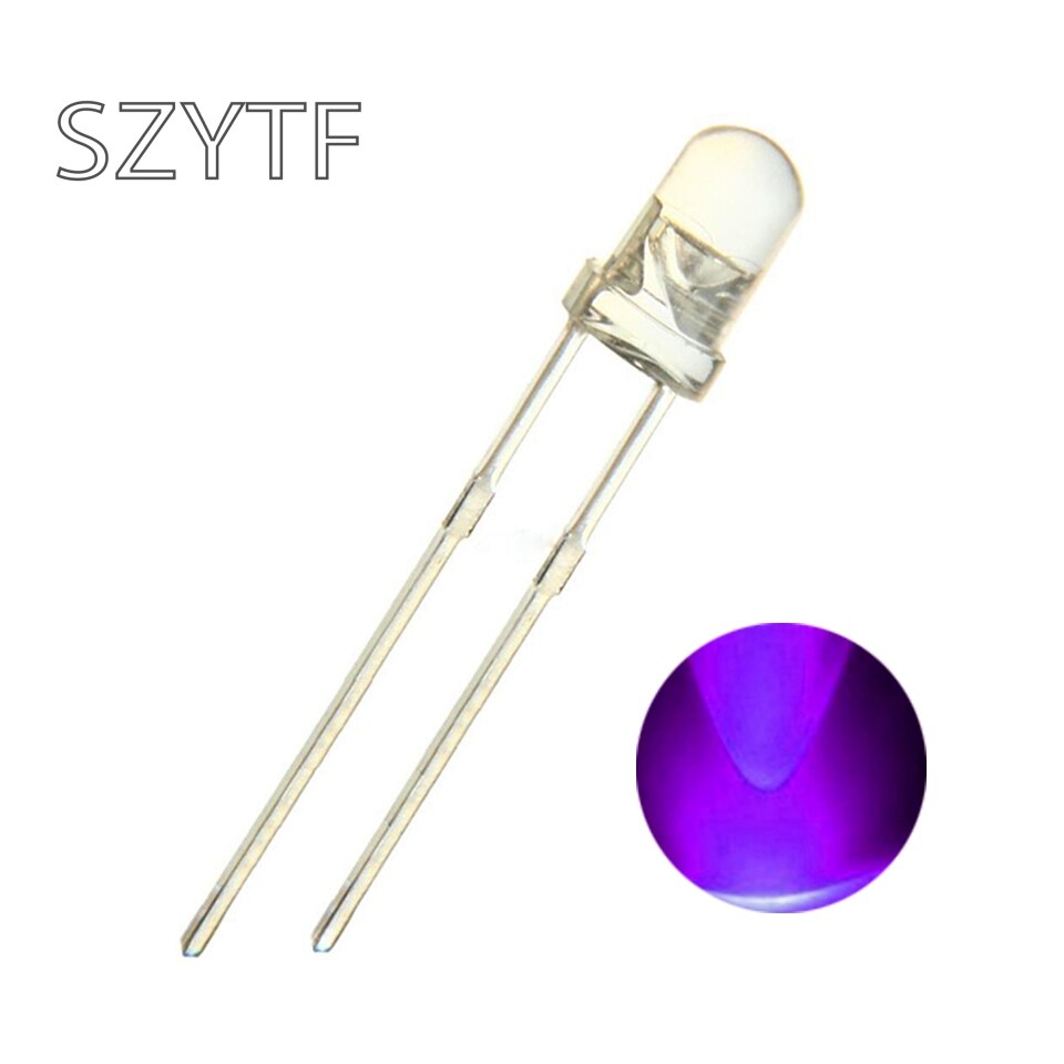 100Pcs 5Mm Ultraviolet 395nm 400nm Uv Led Ronde – Vicedeal