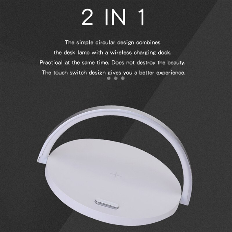 Qi Wireless Charger LED Table Lamp DC5V 10W USB Ch... – Grandado