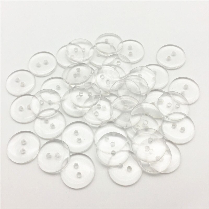 50pcs Lucency Resin Clear Buttons Transparent 2 Ho... – Grandado