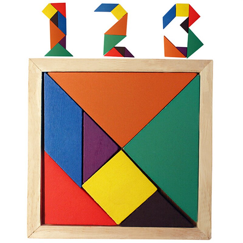 Tangram 7 Piece Jigsaw Puzzle Colorful Square IQ G... – Grandado