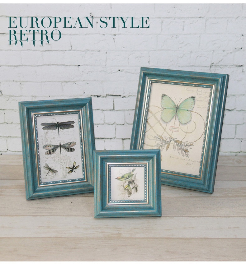 4pcs/set Blue Europe style Frame on Table Home Dec... – Vicedeal