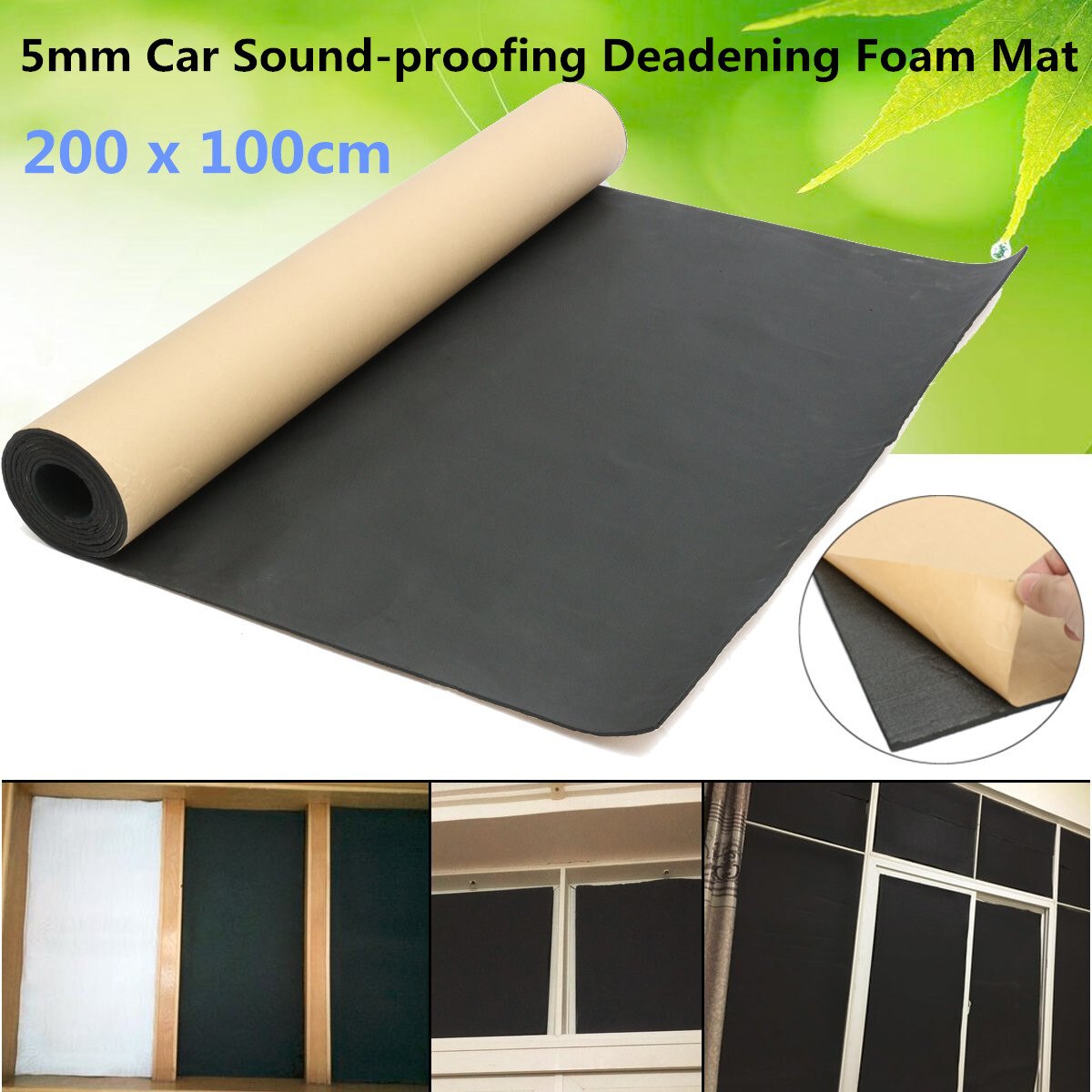 200X100Cm 5Mm Auto Sound Deadener Mat Geluidsisole... – Grandado