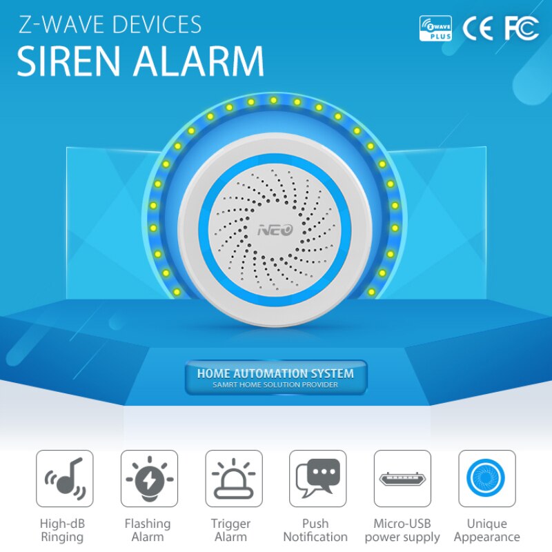 Z-Wave USB Smart Sound Light Alarm Siren Sensor Wi... – Grandado