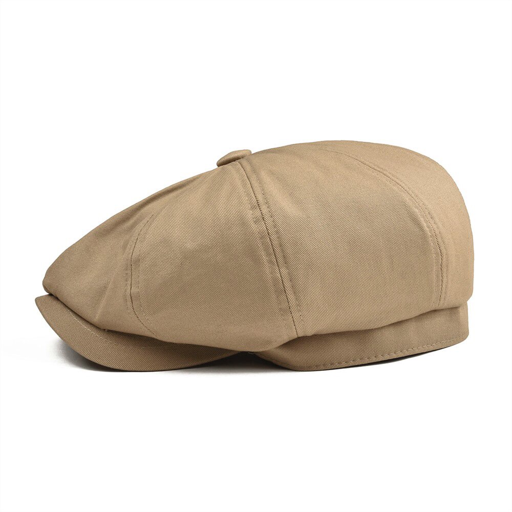 Big Large Newsboy Cap Men's Twill Cotton Eight Pan... – Vicedeal