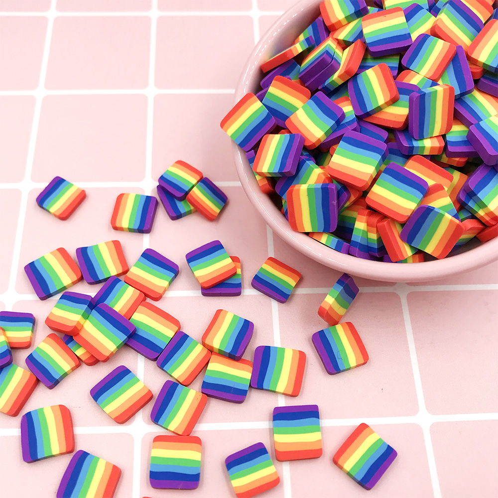50g Vierkante Regenboog Zachte Klei Craft Fimo Pol... – Grandado