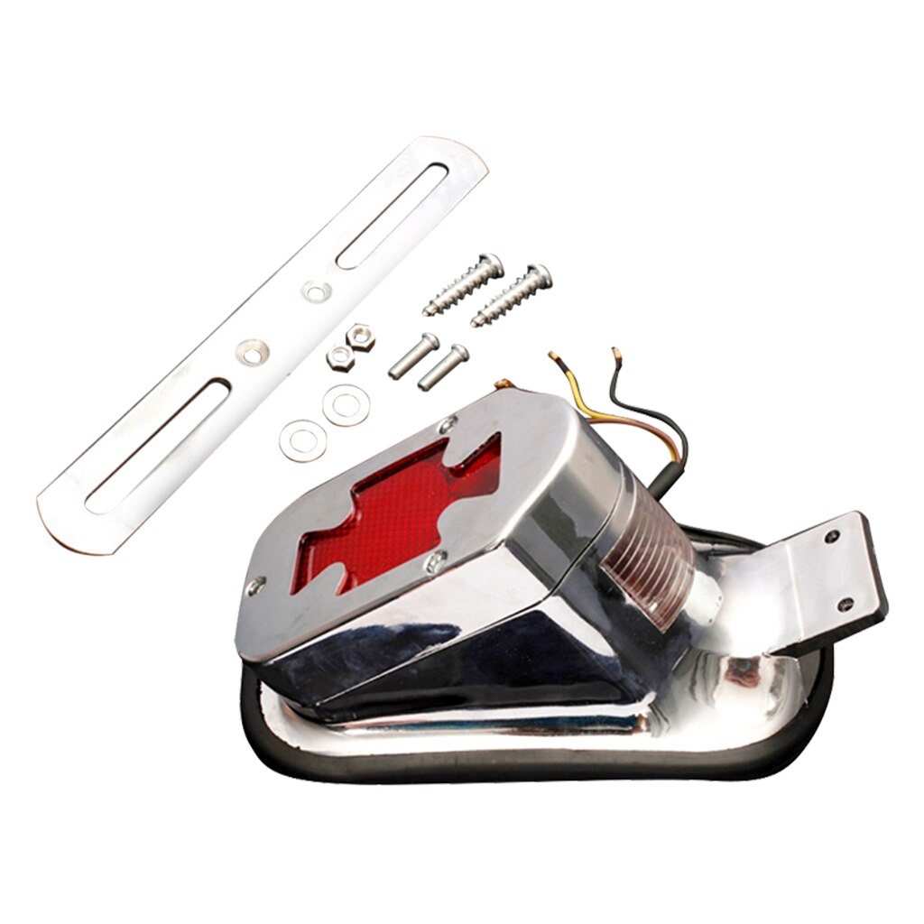 Motorcycle LED Rear Brake Tail Light Red Chrome 12... – Vicedeal