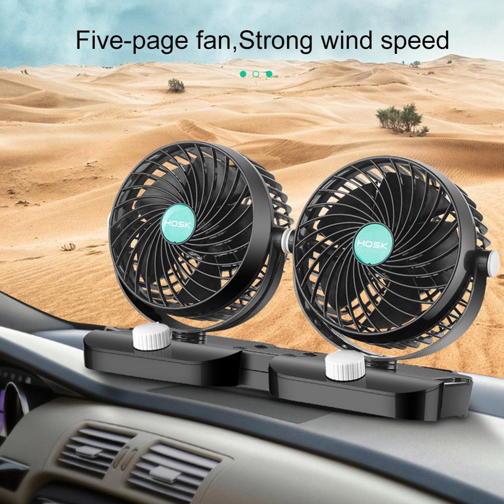 12V Dual Single Head Car Fan Portable Vehicle 360 ... – Grandado