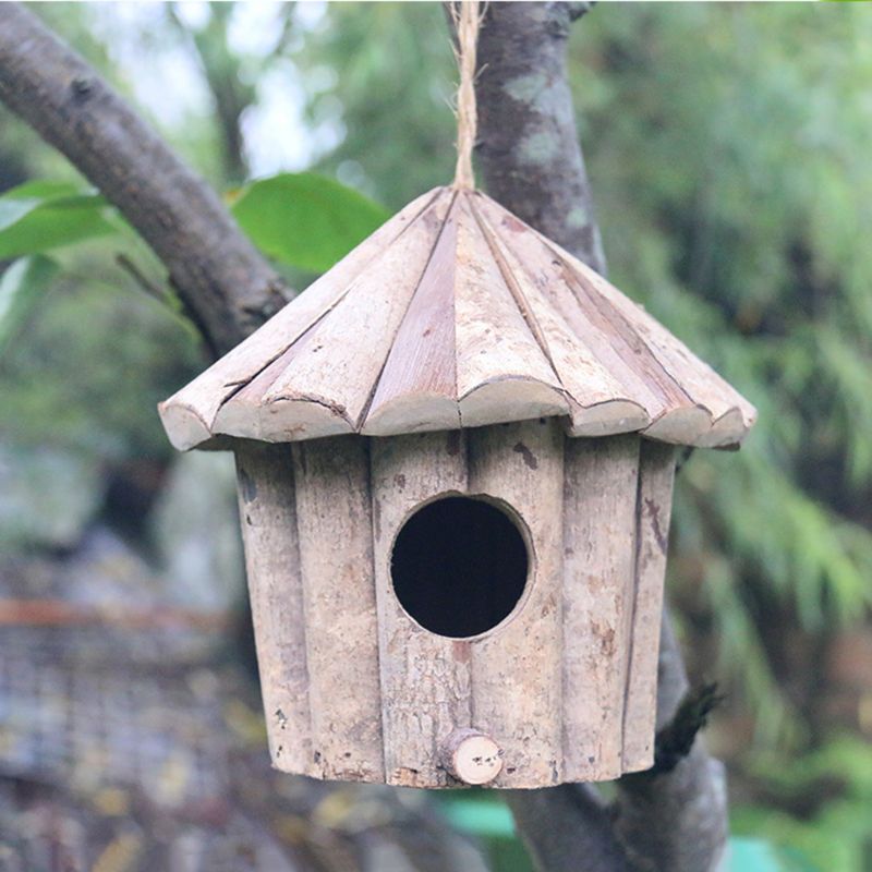 Handmade Wooden Environmental Protection Bird House Round Birdhouse ...