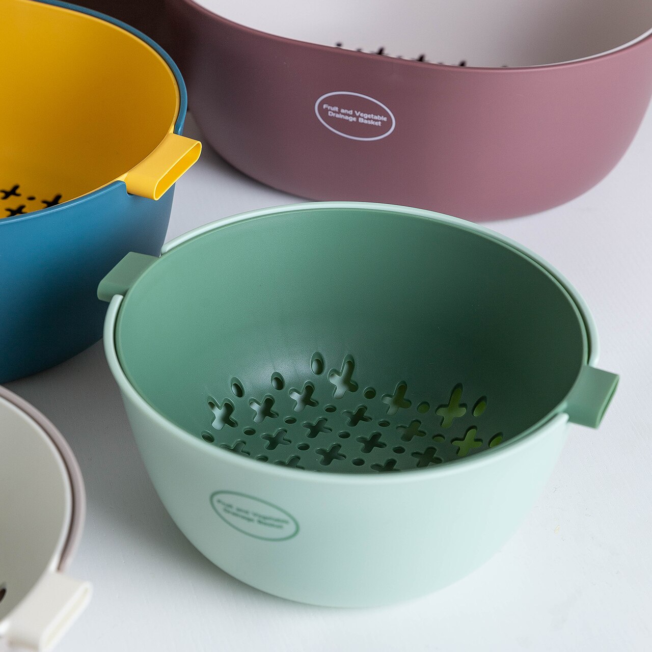 PP Double Kitchen Drain Basket Bowl Rice Washing C... – Vicedeal