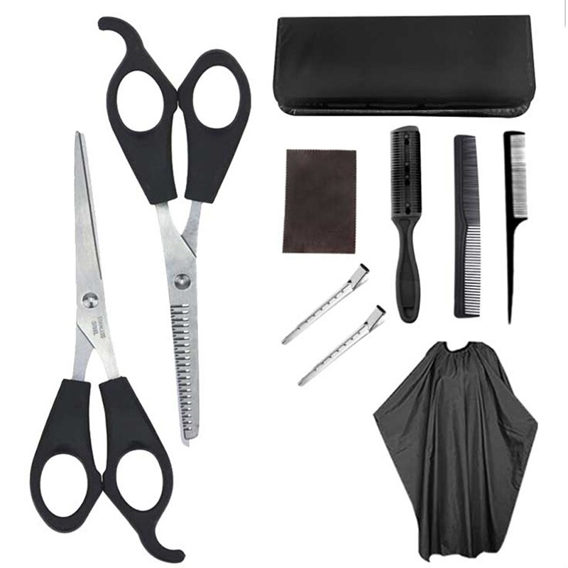 10pcs/set Hairdressing Scissors Set Tail Comb Hair... – Grandado