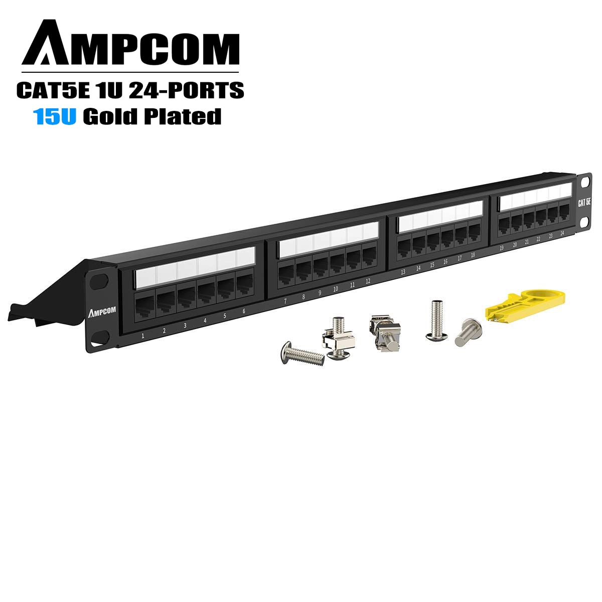 AMPCOM Premium Series CAT5/5e 24 Ports Patch Panel... – Grandado