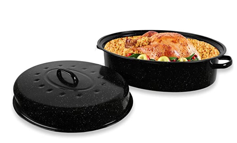 Portable Enamel Turkey Pot Home Basics Oval Natura... – Vicedeal