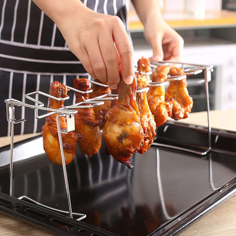 Non-Stick Barbecue Chicken Wing Leg Rack 14 Slot S... – Vicedeal