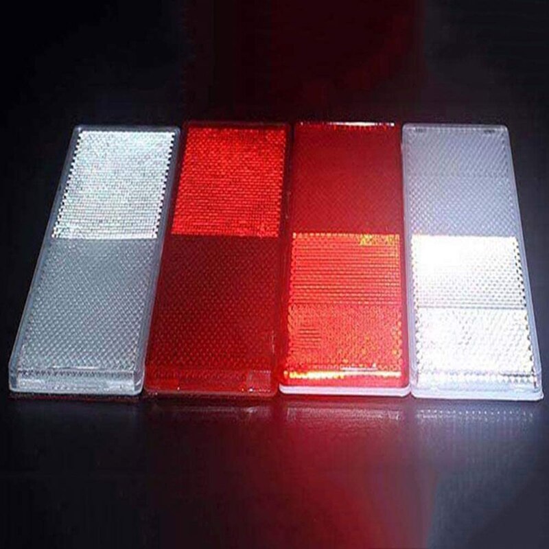 Car Reflective Plate Red White Adhesive Plastic Re... – Grandado