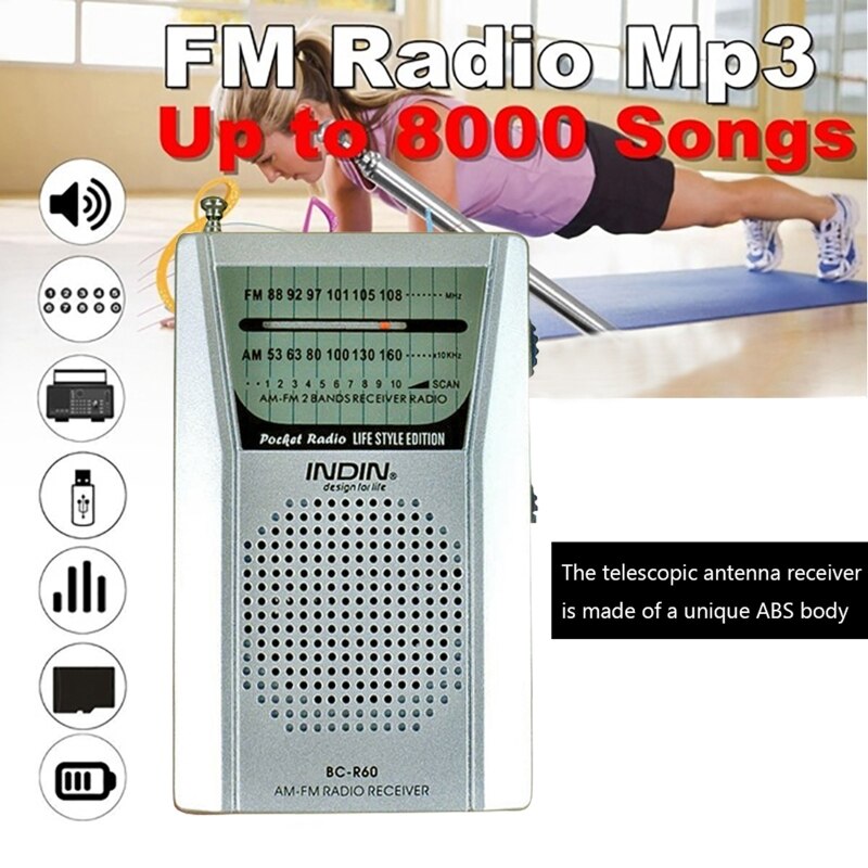 BC-R60 AM/FM Radio Battery Powered 3.5mm Jack Radi... – Grandado
