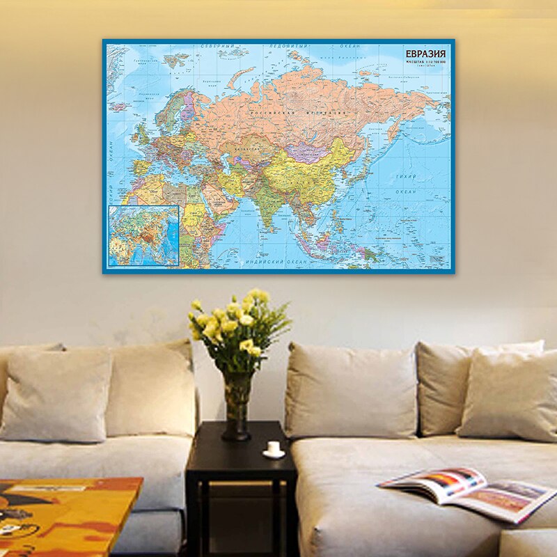 Map of The Asia and Europe 225*150cm Large Size Po... – Vicedeal