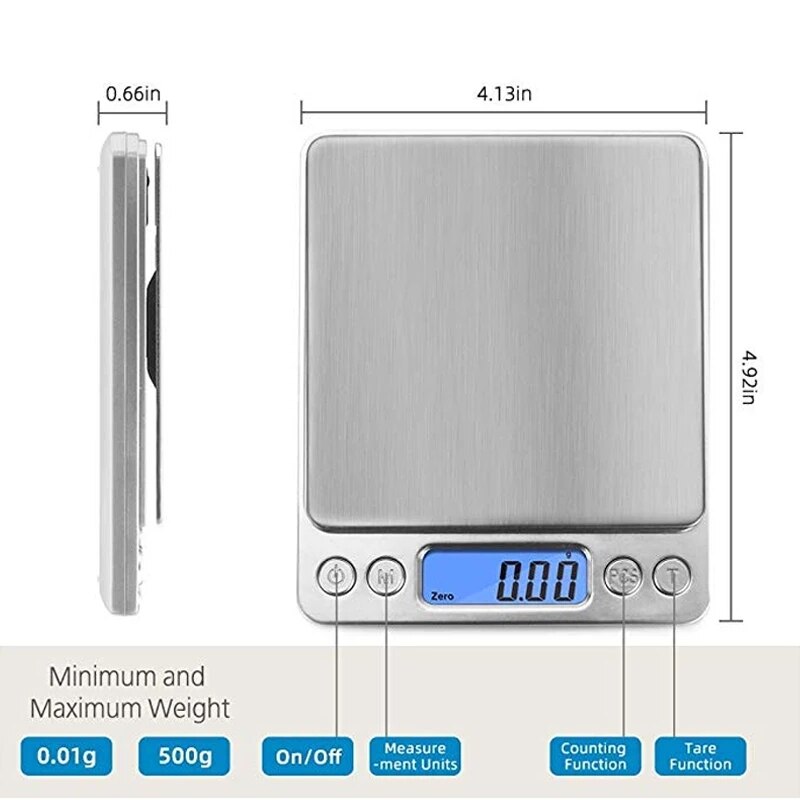 0.01g/0.1g Precision LCD Digital Scales 500g/1000/... – Vicedeal