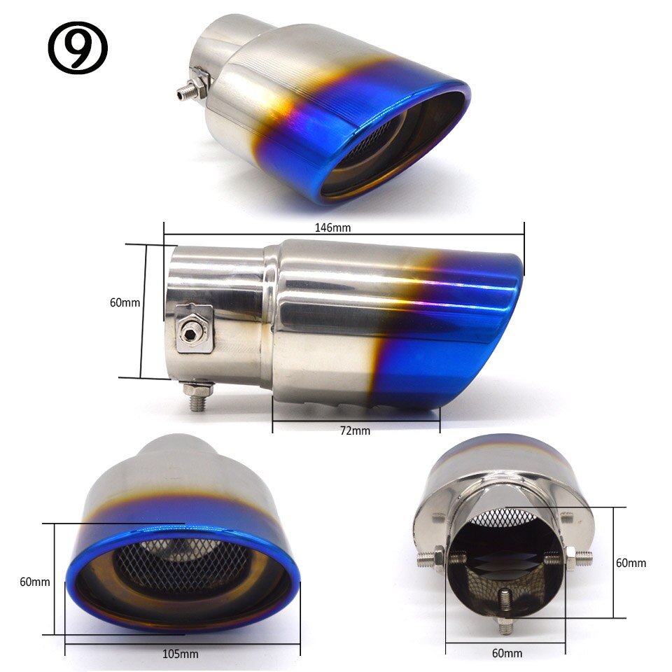 1X Universal Stainless Steel Automobiles Car Exhau... – Grandado