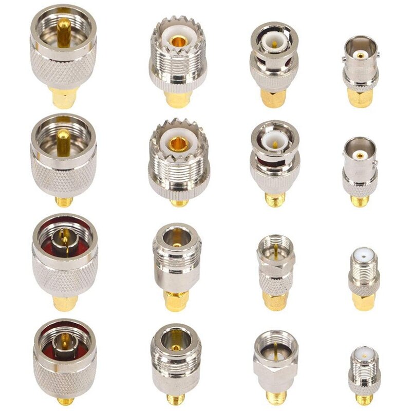 16Pcs Sma Connector Kit Sma Naar Bnc/Uhf/N-Type/F-... – Vicedeal