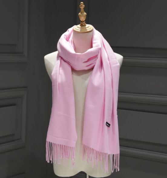 Women Solid Color Cashmere Scarves With Tassel Lad... – Grandado