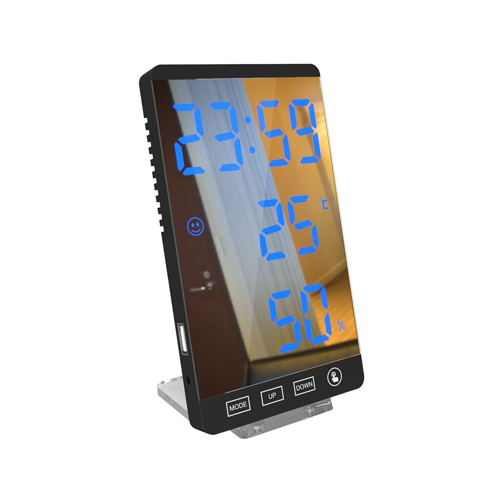 6 Inch LED Mirror Alarm Clock Touch Button Wall Di... – Vicedeal