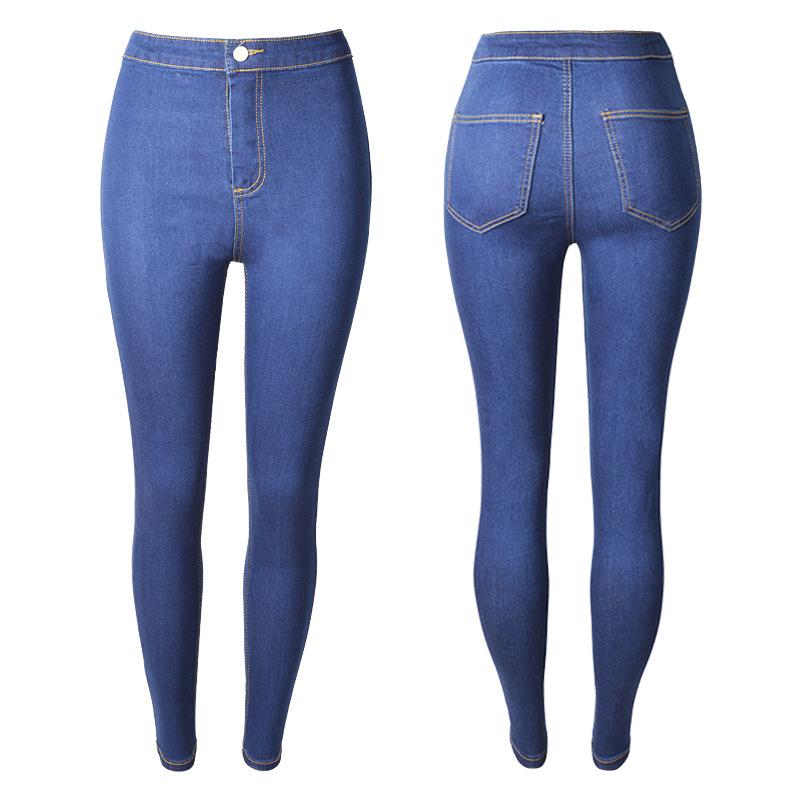 High Elastic Jeans Spring Autumn Washed Denim Skin... – Vicedeal