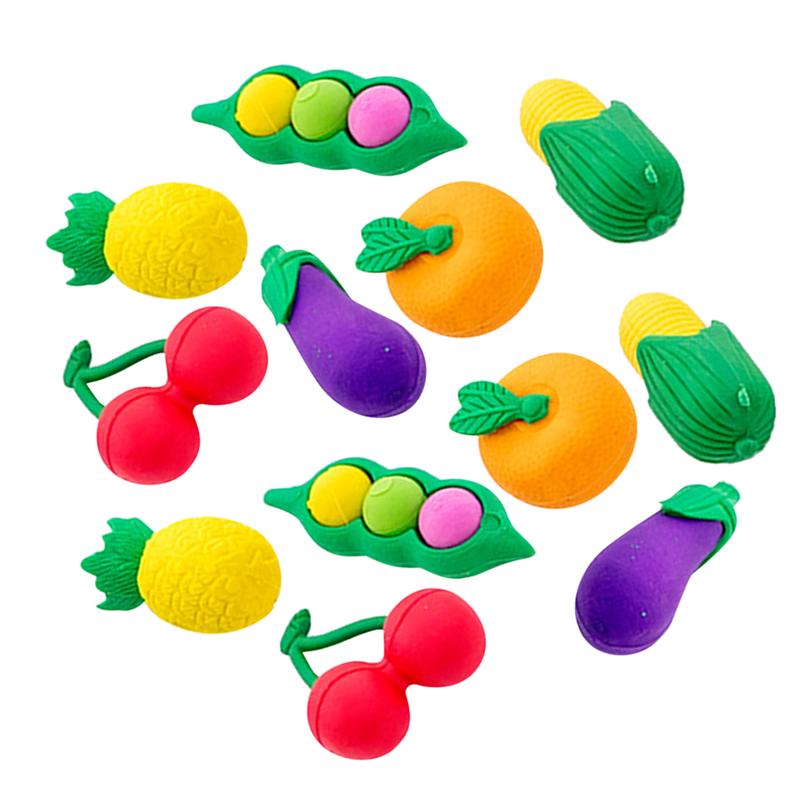 4Sets Cute Cartoon Mini Eraser Fruit Vegetable Sha... – Vicedeal