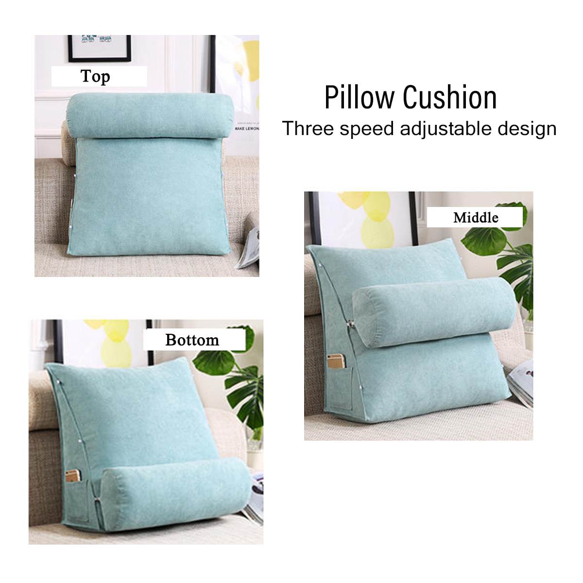 45cm Lounger Bed Reading Rest Back Pillow Triangle... – Vicedeal