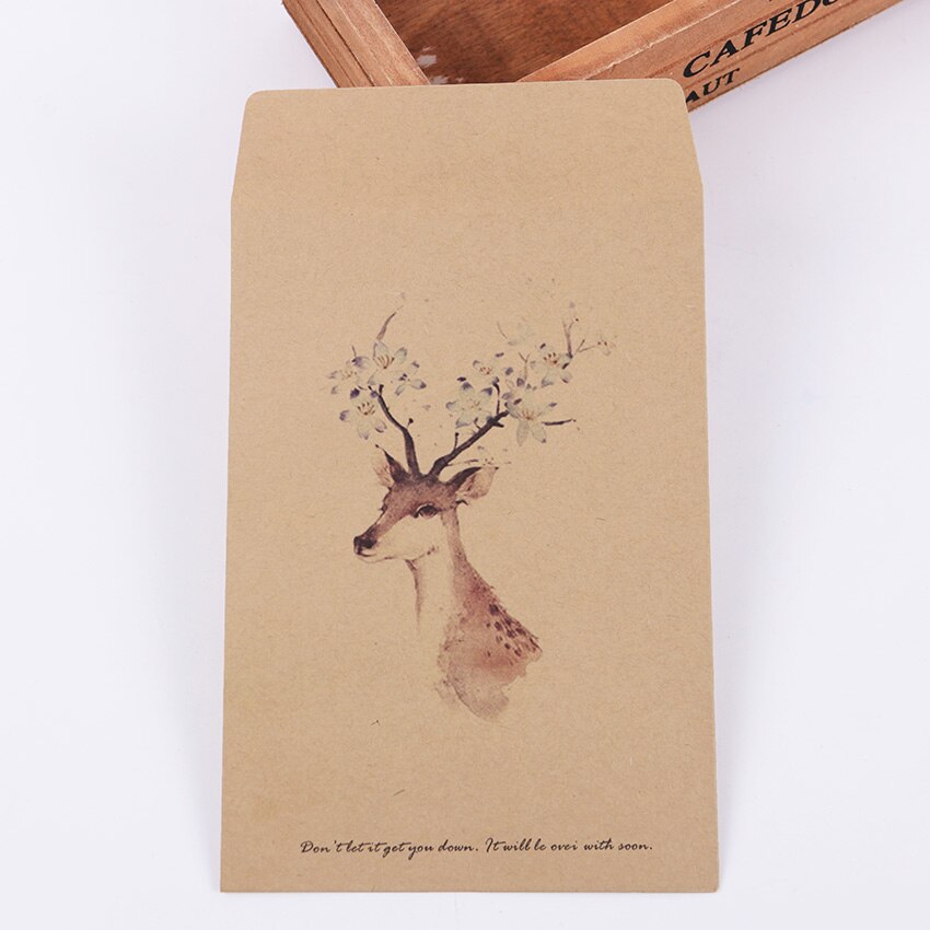 10 PCS DIY Deer Envelope Cute Retro Kraft Paper En... – Vicedeal