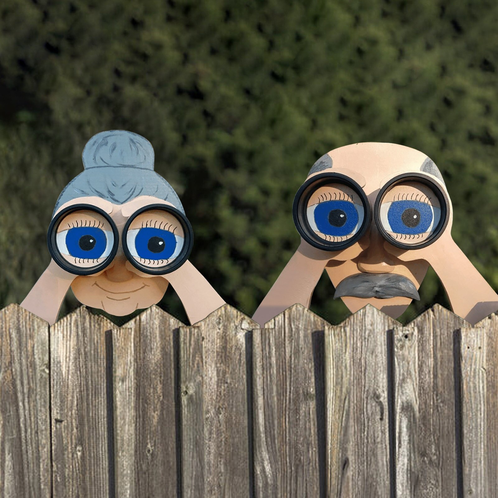 Funny Fence Decoration Gossip Old Man And Lady Gar... – Vicedeal