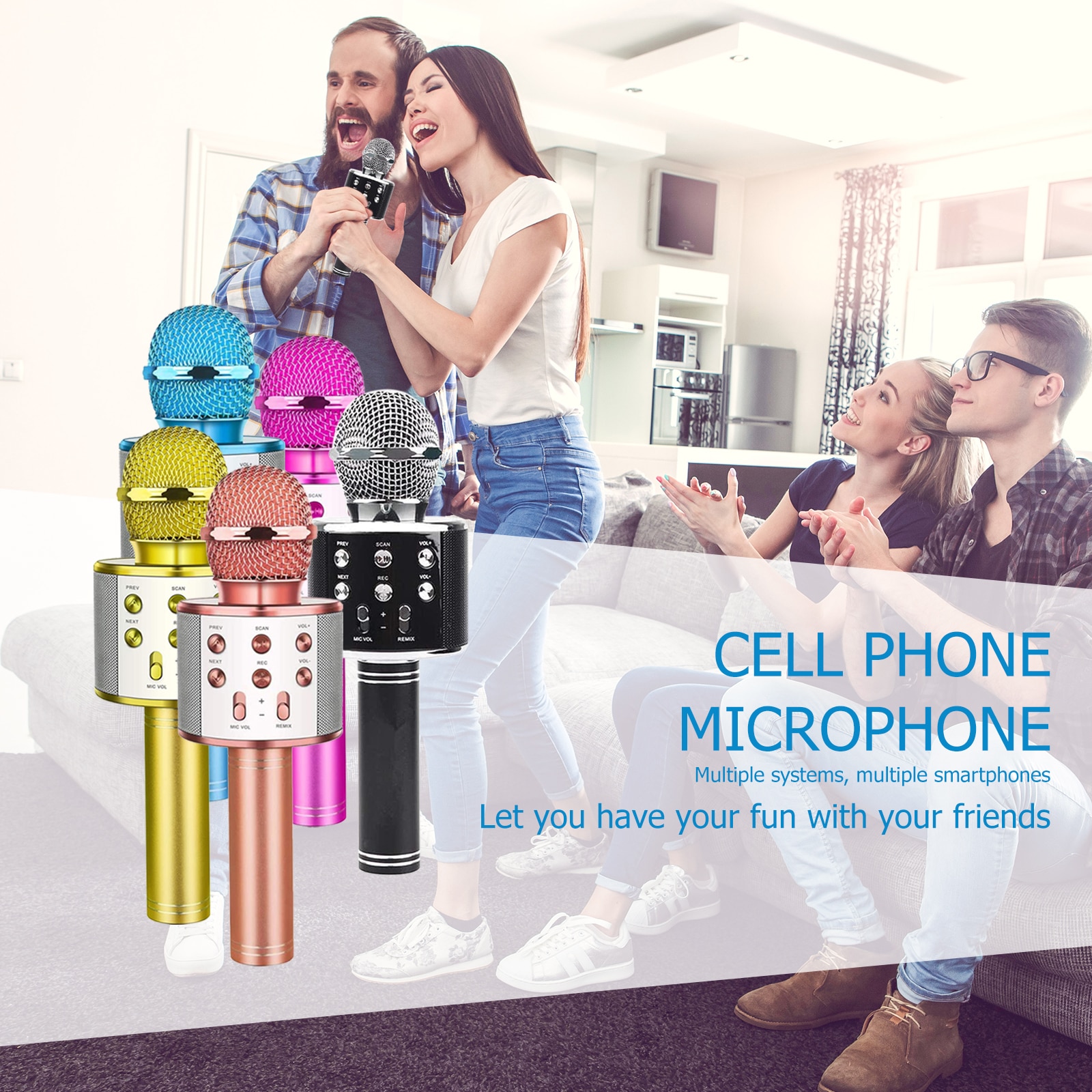 Wireless condenser microphone karaoke mic bluetoot... – Grandado