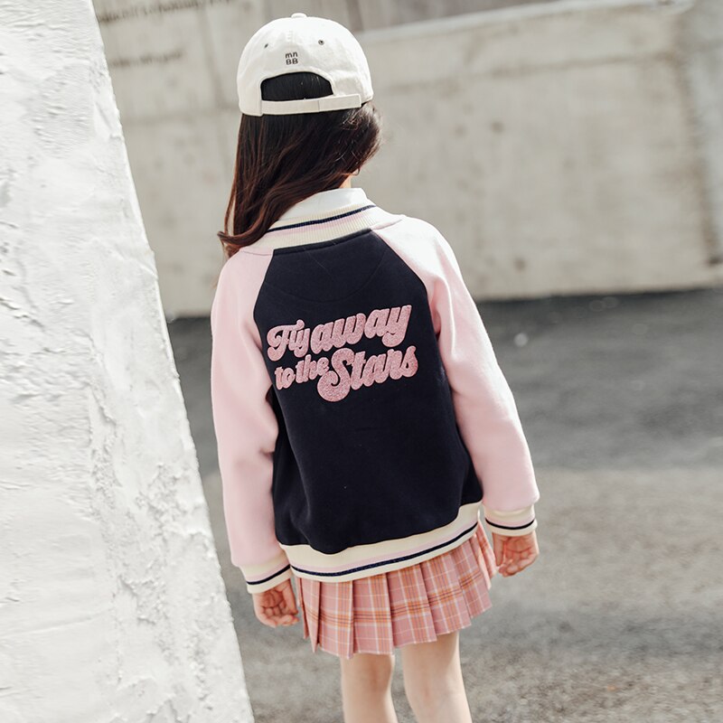 Girls Spring Letter Preppy Style Jackets 3-14 year... – Grandado