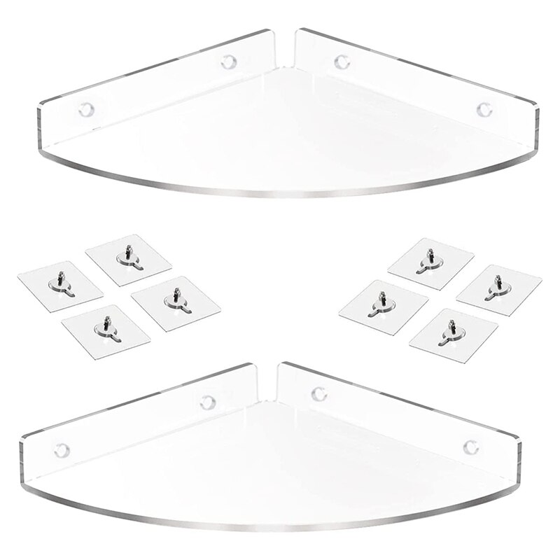 Acrylic Corner Shower Caddy, 2 Pack Adhesive Showe... – Vicedeal