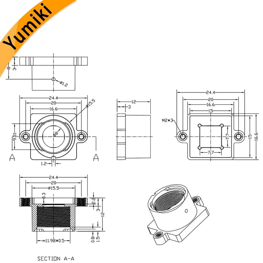 Yumiki m12 lens mount mtv security cctv camera m... – Grandado