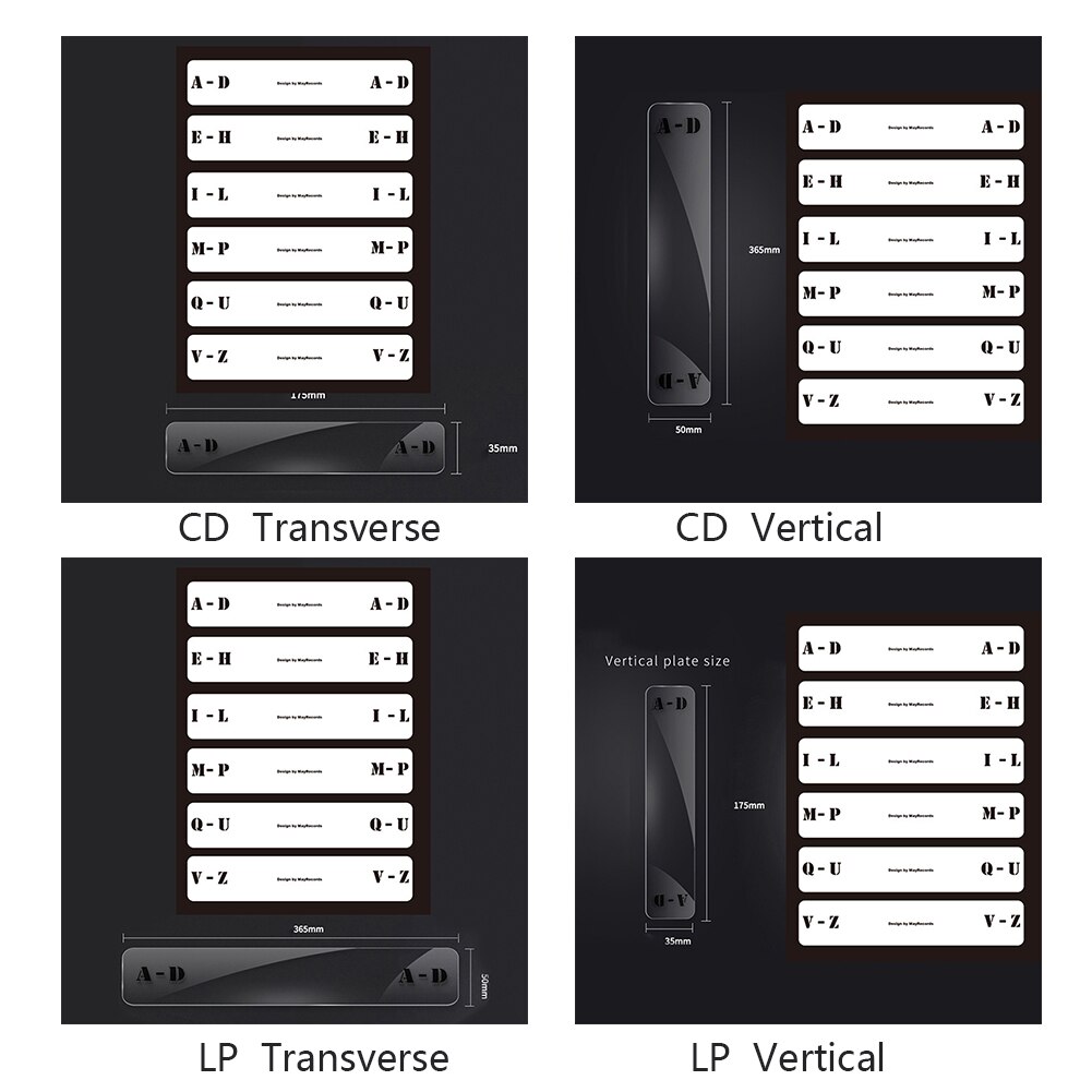 6pcs Music Vinyl Transparent Index Tag Acrylic Alp... – Vicedeal