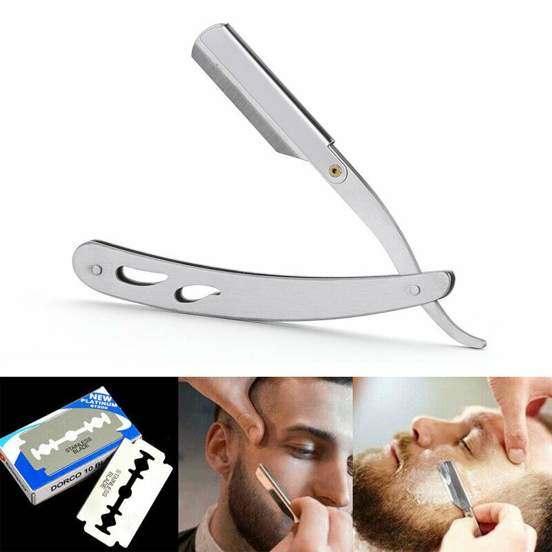 Stainless Steel Razor Barber Salon Straight Cut Th... – Grandado