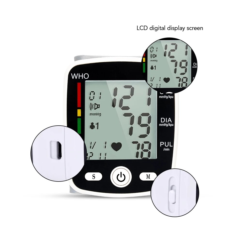 USB Rechargeable Wrist Blood Pressure Monitor Elec... – Vicedeal