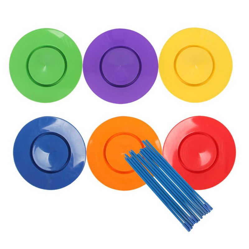 6 Set Juggling Spinning Plates Sticks Turntable Ac... – Grandado