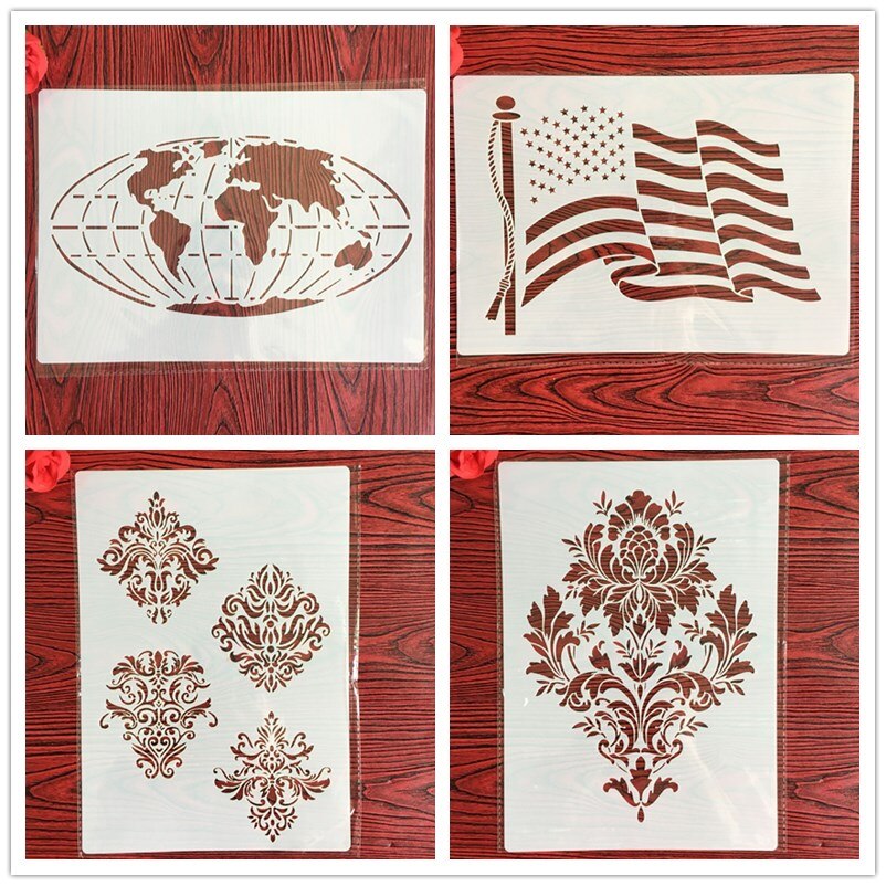 4pcs / set A4 Stencils Painting Coloring Embossing... – Grandado