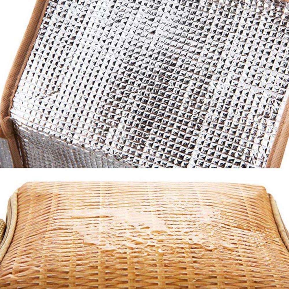 Draagbare Lunch Tas Rieten Rotan Outdoor Waterdich... – Vicedeal