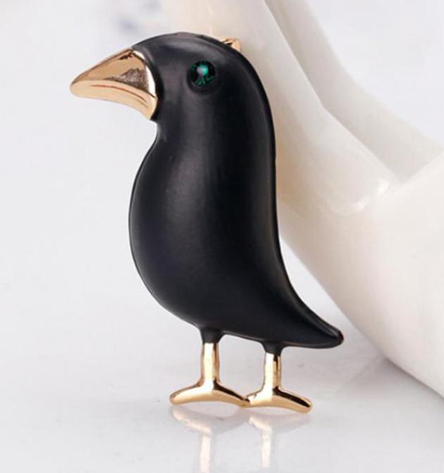 Nieuw Dier Kraai Broche Groen Oog Zwart Vogel Broc... – Grandado