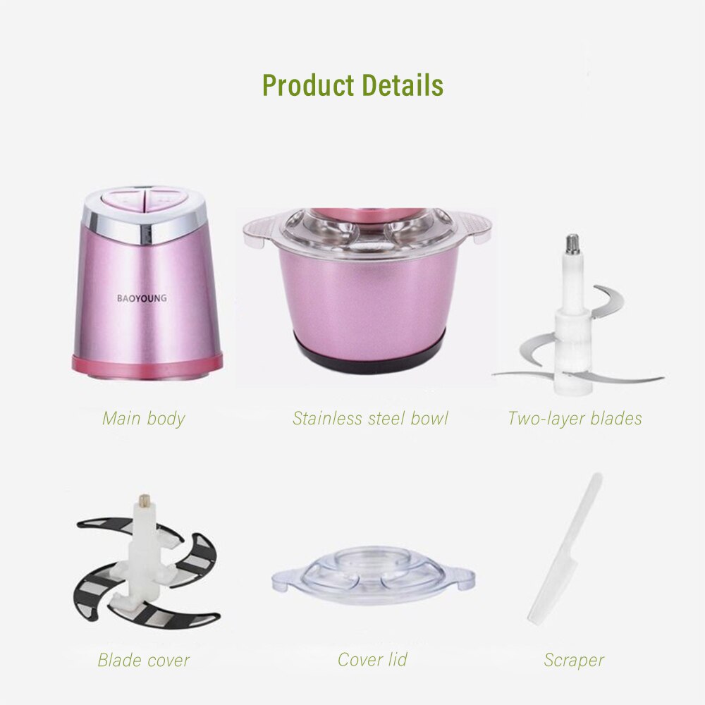 2L Food Chopper Stainless Steel Electric Meat Grin... – Grandado