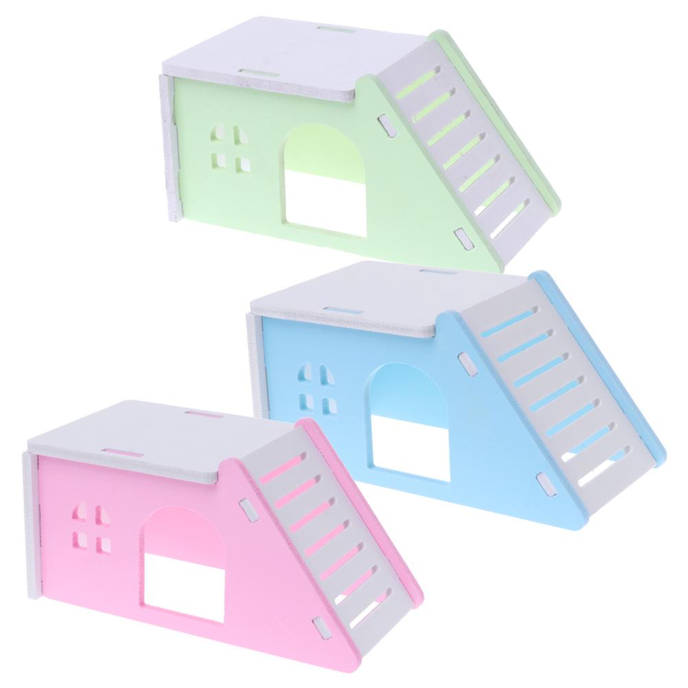 Hamster legetøjsrede lille dyr træhus seng bur red... – Vicedeal