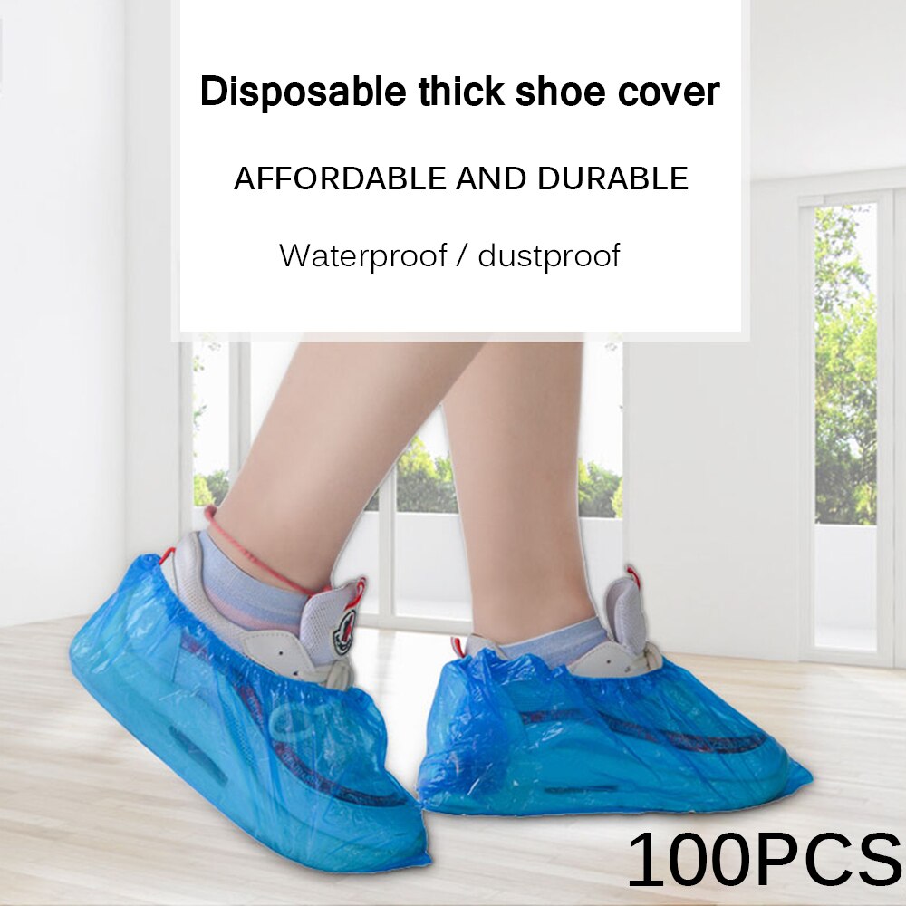 100 Pcs Shoe Covers Thick Disposable Waterproof Ra... – Grandado