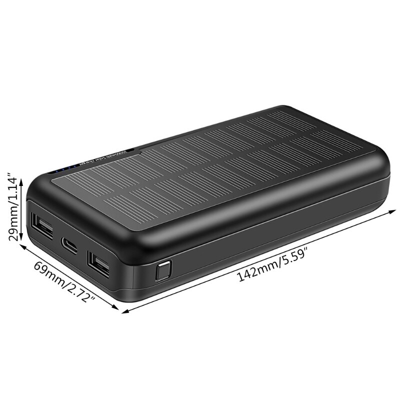 External Battery Solar Powerbank Micro Type-C Port... – Grandado