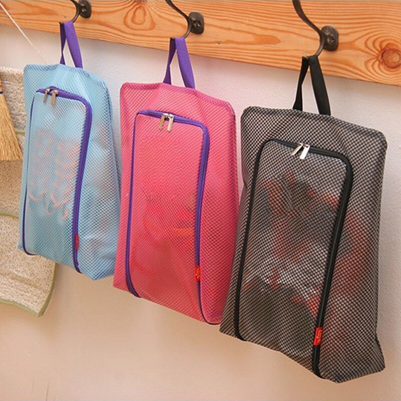 mesh Portable Travel shoe bag Zip view window Pouc... – Grandado